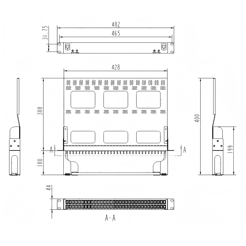 19 inch Subrack 1RU for 32/64 Port MPO Patch Panel_MPO/MTP Patch Panel ...